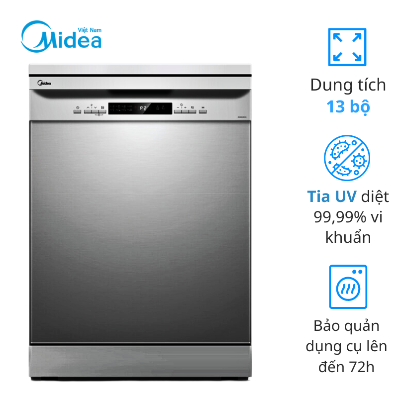 Máy rửa bát Midea MDW13-7635QS, 13 bộ kết nối Wifi